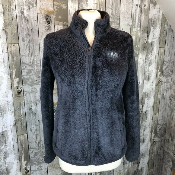 Fila | Jackets & Coats | Fila Womens Gray Sherpa Jacket Small | Poshmark
